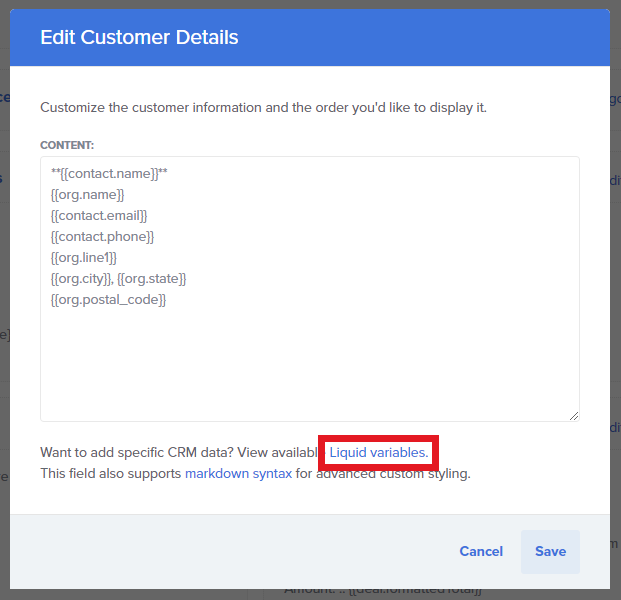 Liquid Variables and Dynamic Fields
